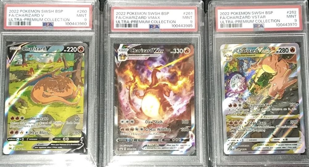 Pokémon - trio Charizard V, V Max, V Star - PSA 9 - ENG (Gebraucht) in ...