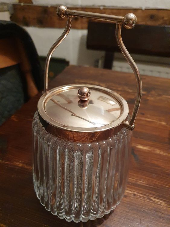 Glas mit Deckel u Griff für Zucker oder Eis | Kaufen auf Ricardo