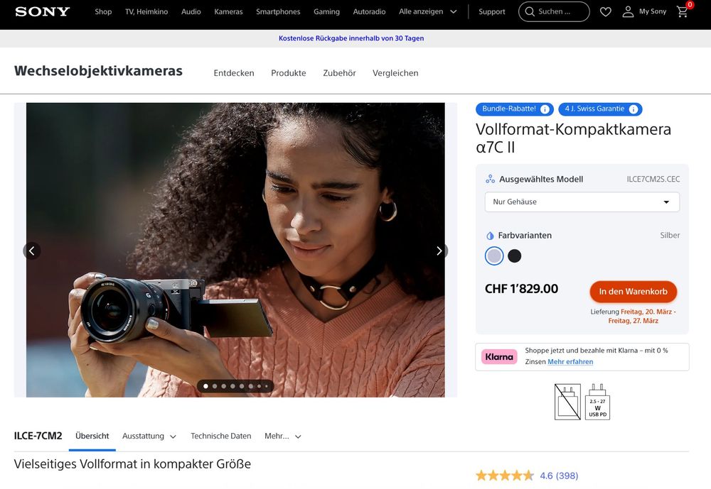 SONY A7CII Vollformat Kamera A7 C Mark II Alpha 7C 2 (Gebraucht) in ...