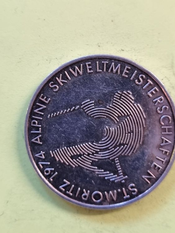 Seltene Münze: Ski WM St. Moritz 1974, Top Zustand! (Gebraucht) in ...