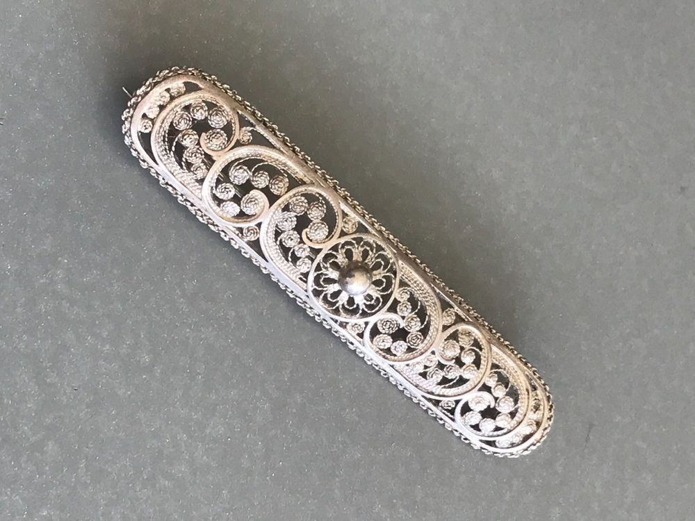 XXL BIEDERMEIER Brosche feinst 75mm Stabbrosche TRACHT (Gebraucht) in ...