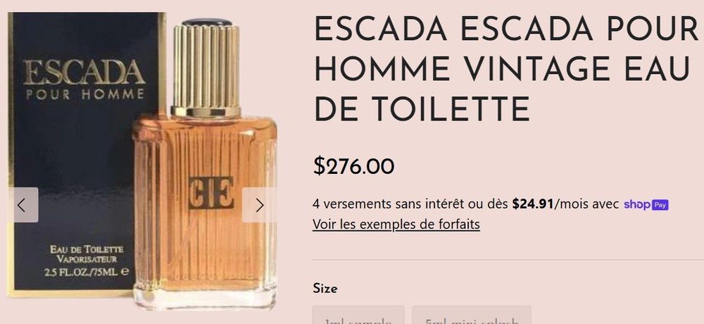 Escada pour Homme – Eau de Toilette Vintage Duft/Parfum 75ml (Gebraucht ...