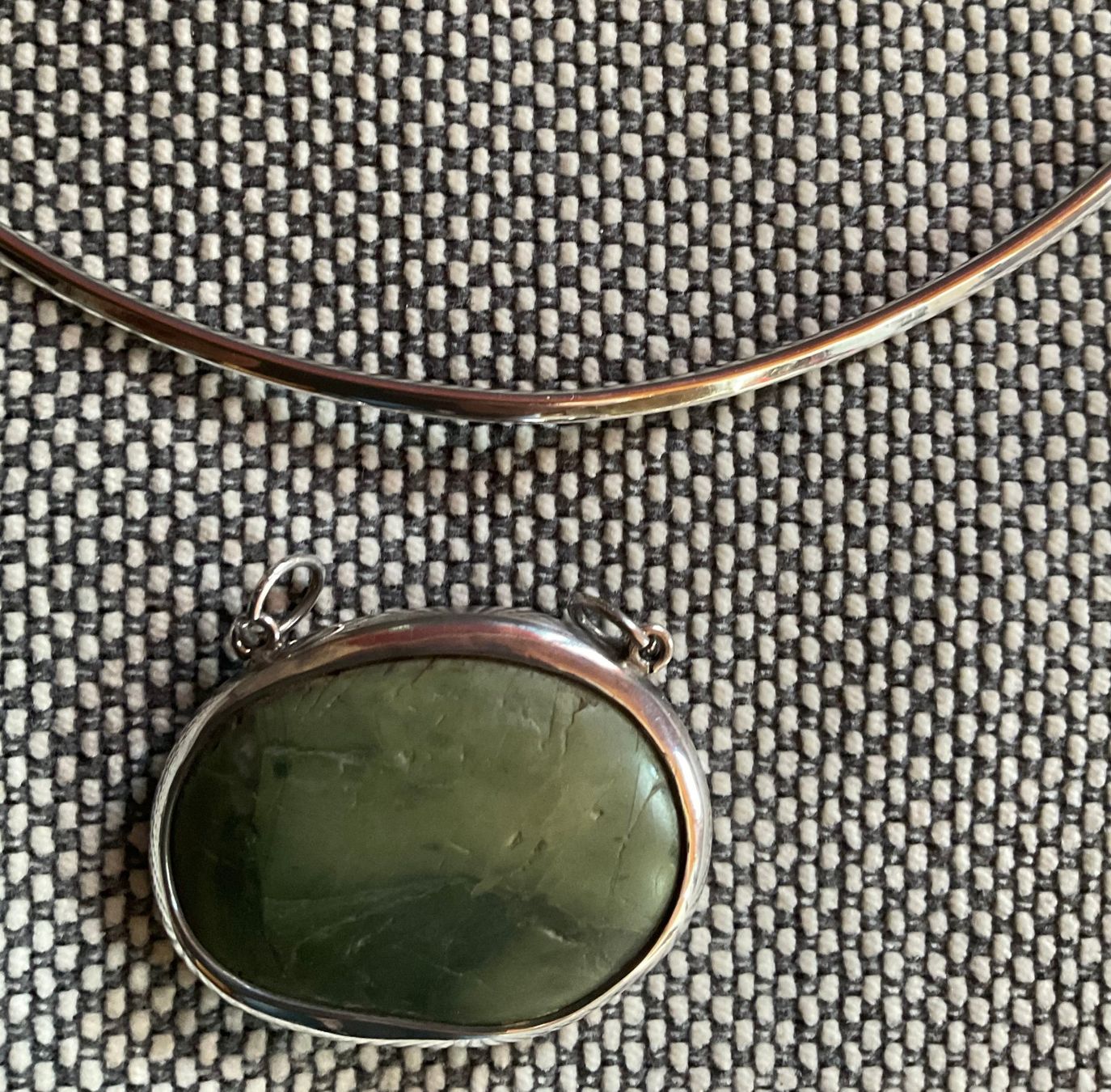 925 Silber Halskette & Grünstein Anhänger Pounamu Stone 🩵 (Gebraucht ...