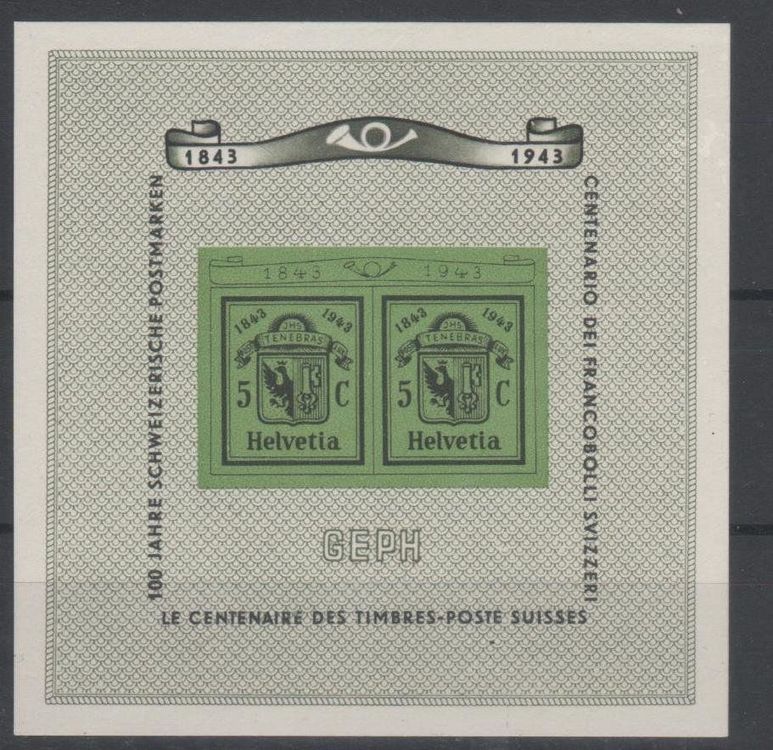 Schweiz 1943 Genfer Block W18/Bl.10 ** | Kaufen auf Ricardo