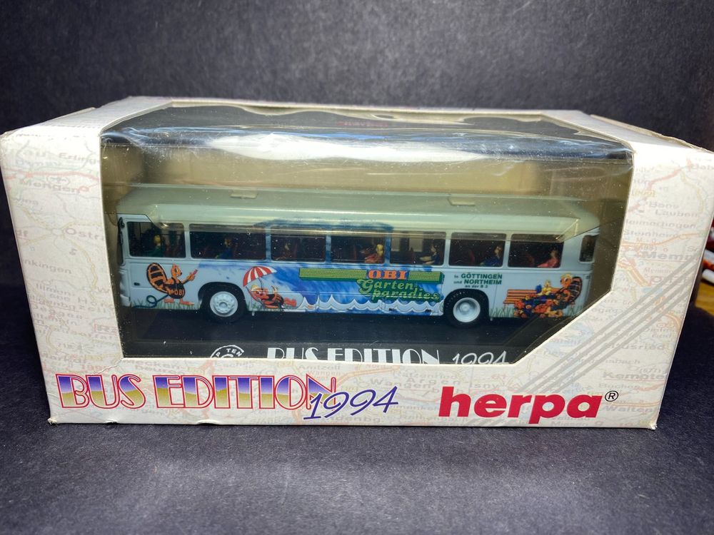 Herpa Bus MAN SÜ 240 "OBI Garten-Paradies" 1994 1:87 OVP (Neu und ...