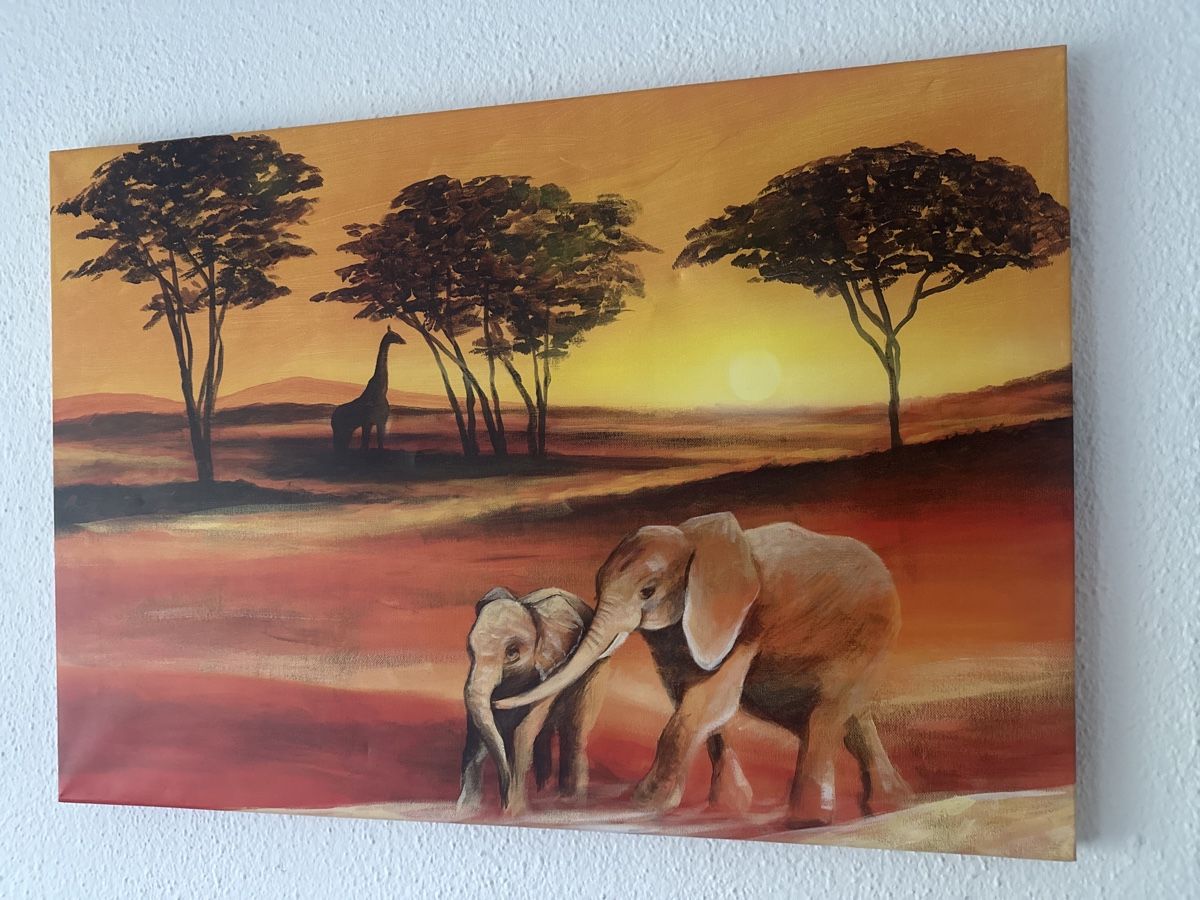 Handgemaltes Safari-Gemälde (Neu (gemäss Beschreibung)) in Frauenfeld ...