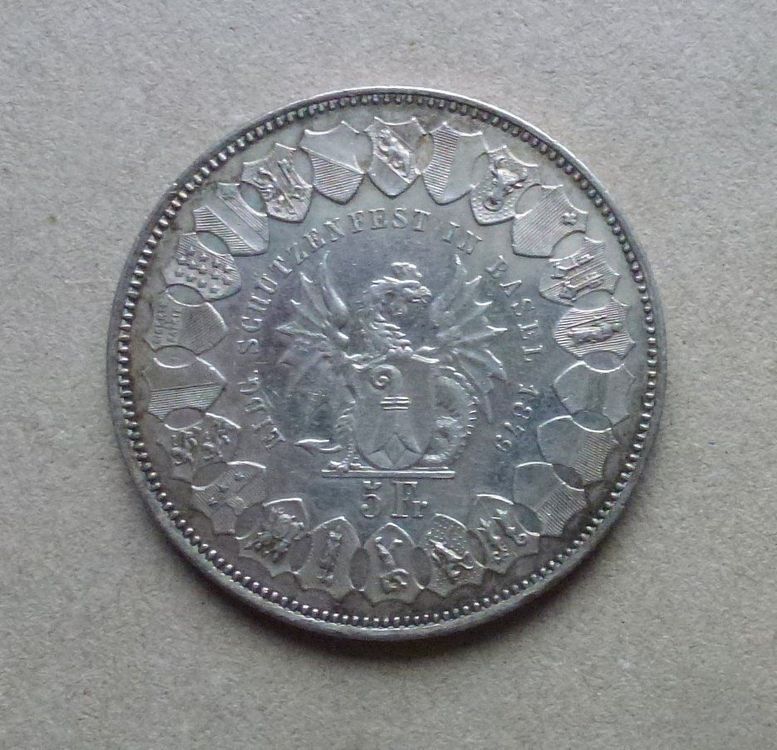 Schützentaler ++ 5.- Franken 1879 Basel (Gebraucht) in Walkringen für CHF 82 – mit Lieferung auf ...