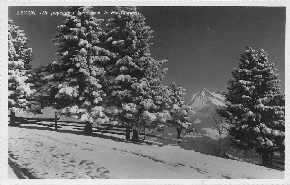 Leysin Un paysage dhiver avec le Pic Chaussy – "Leysin, VD" (Usato) a ...