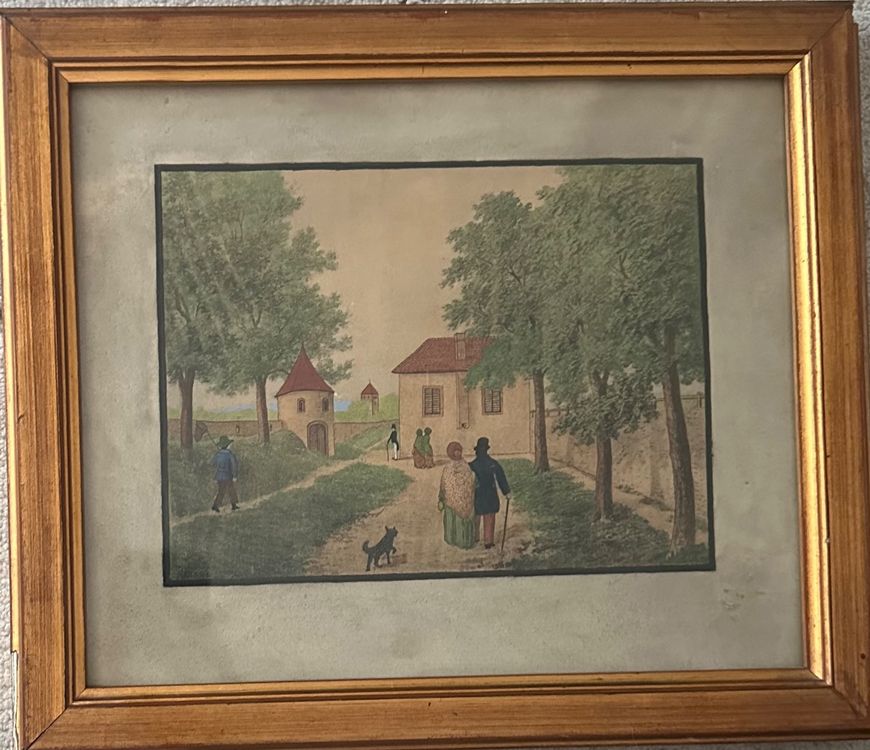 Antike Spaziergenger Szene Aqurell Um 1800 Jahre (Gebraucht) in Root für CHF 19 – mit Lieferung ...