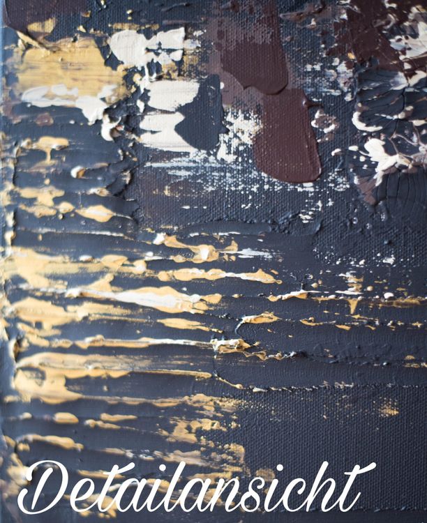 Acrylbild abstrakt schwarz beige Gold braun Unikat Neu | Kaufen auf Ricardo