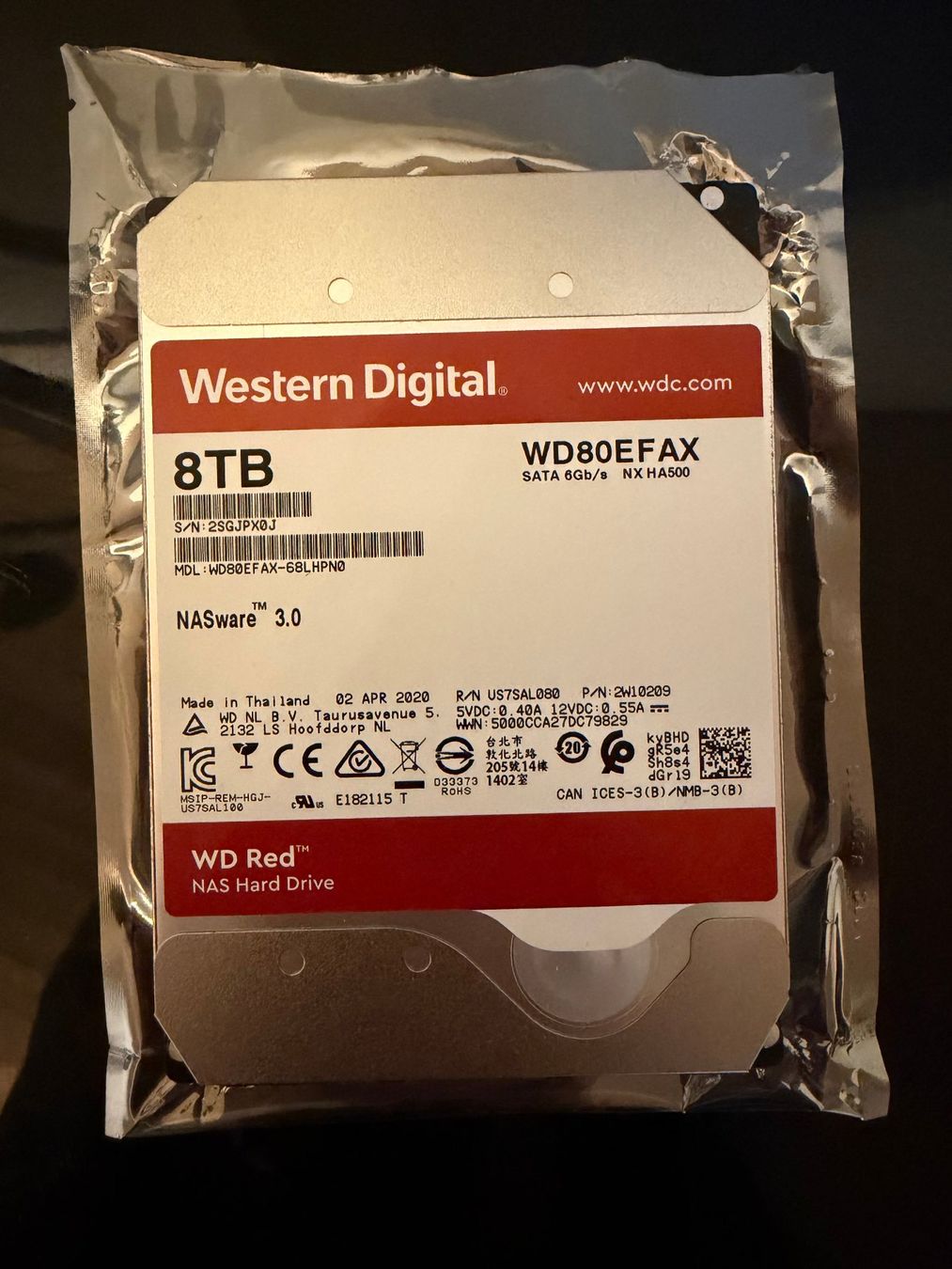WD Red 8TB NAS Festplatte (WD80EFAX) – CMR – Top für NAS (Gebraucht) in ...