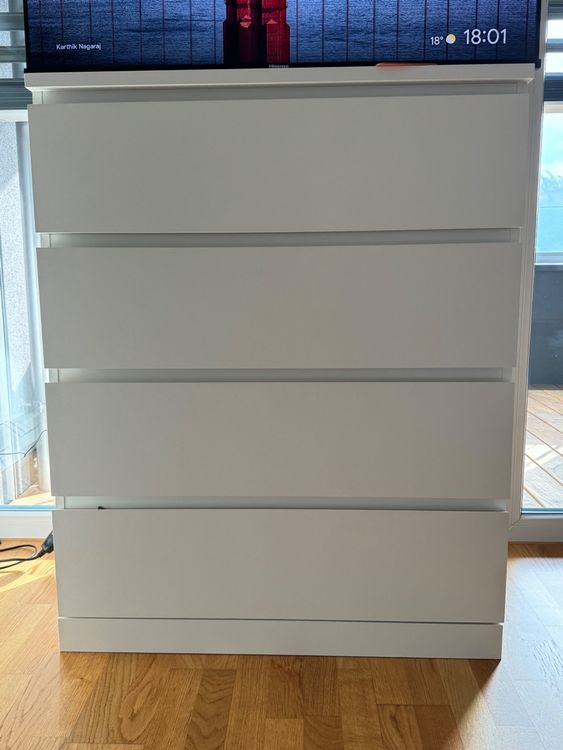 Kommode (IKEA, "MALM", mit 4 Schubladen, 80x100 cm) (Gebraucht) in Zürich für CHF 37 – nur ...