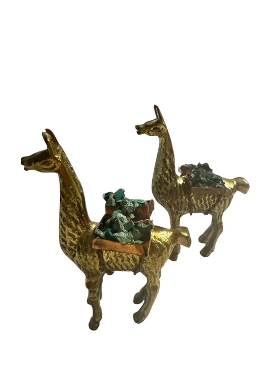 2x Messing Lama Figuren, Deko Figuren, Vintage | Kaufen auf Ricardo