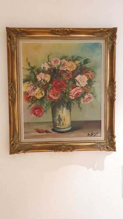 Antikes Blumen Gemälde mit goldenem Holzrahmen, signiert (Gebraucht) in Weisslingen für CHF 145 ...