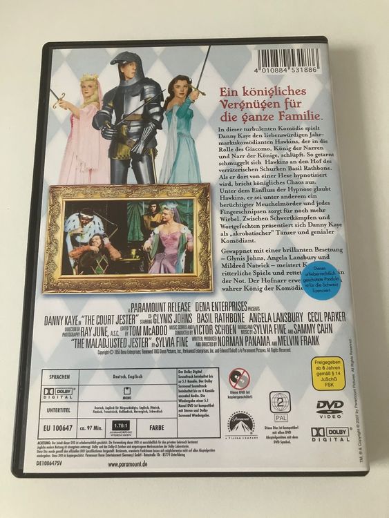 Der Hofnarr (DVD) Danny Kaye, Glynis Johns, Angela Lansbury (Gebraucht) in Arbon für CHF 6 – mit ...