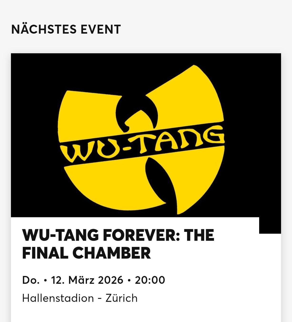 Ausverkauft: Wu-Tang Clan Zürich Platin Tickets V1 (Neu (gemäss ...