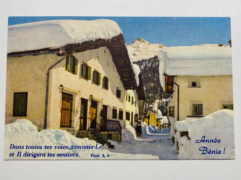 Sils-Maria im Winter viel Schnee alte Karte gelaufen 1960 (Gebraucht ...