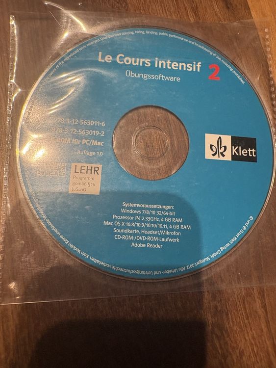 Le Cours Intensif 2 - Übungssoftware, Hörtexte Klett, CD-Rom (Gebraucht ...