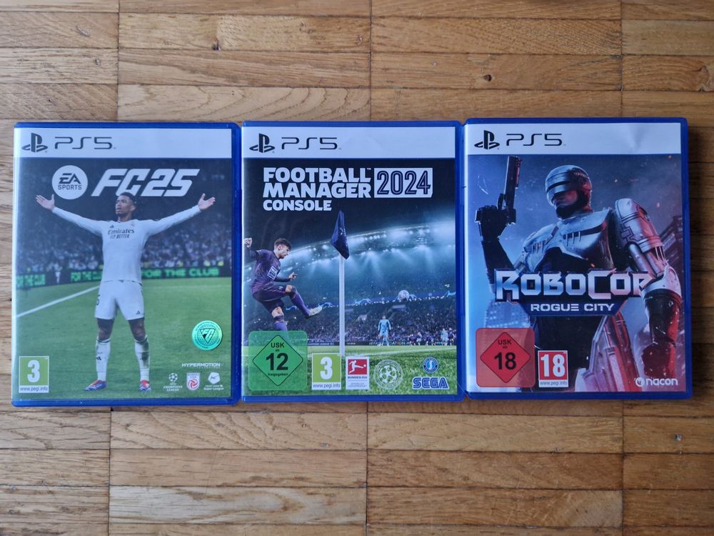 PS5 Spiele Bundle: FC25, Football Manager 24, Robocop (Gebraucht) in ...