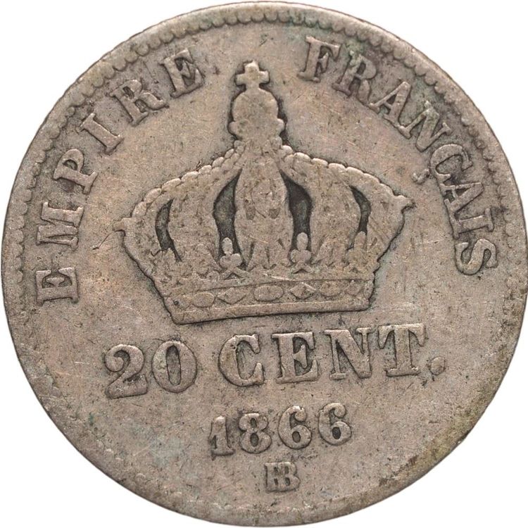 Frankreich 20 Centimes Napoleon III 1866 (Gebraucht) in Liestal für CHF 1 – mit Lieferung auf ...