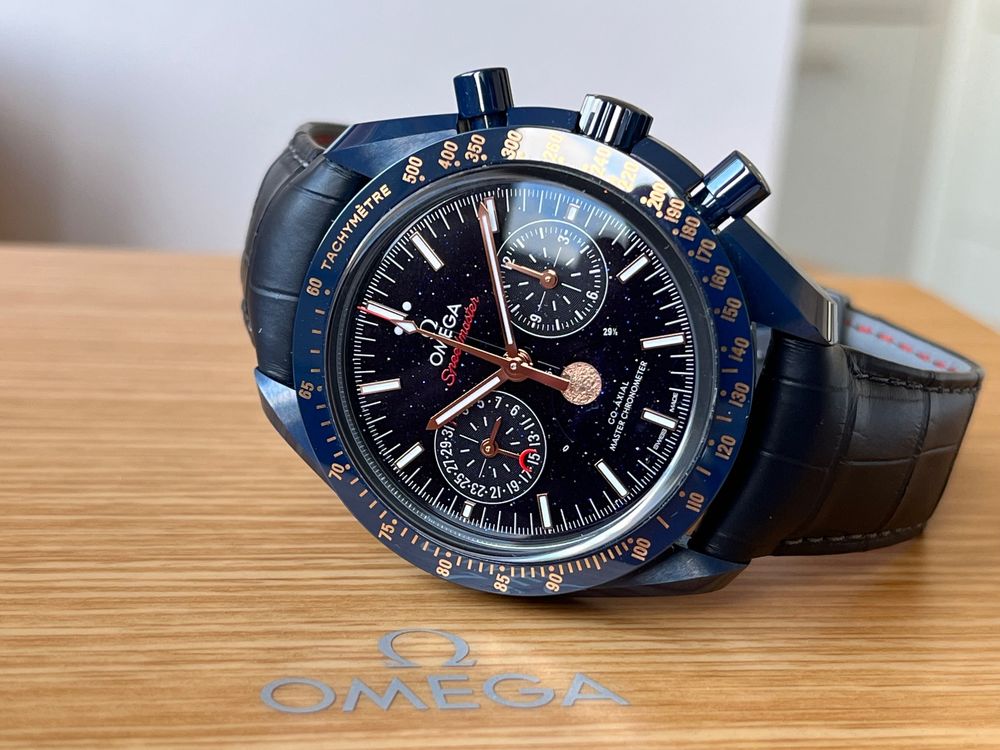 OMEGA Speedmaster Moonphase Blue Side of the Moon Aventurin (Neu und ...