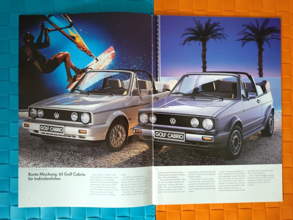 VW GOLF I CABRIO QUARTETT 1987 - Prospekt / Katalog (Neu (gemäss ...