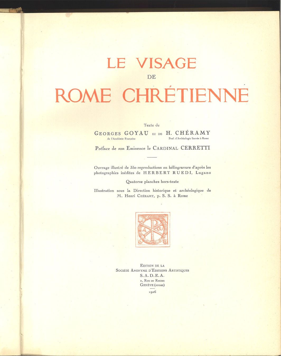 LE VISAGE DE ROME CHRETIENNE - LIVRE ANCIEN (D'occasion) à Neuchâtel ...