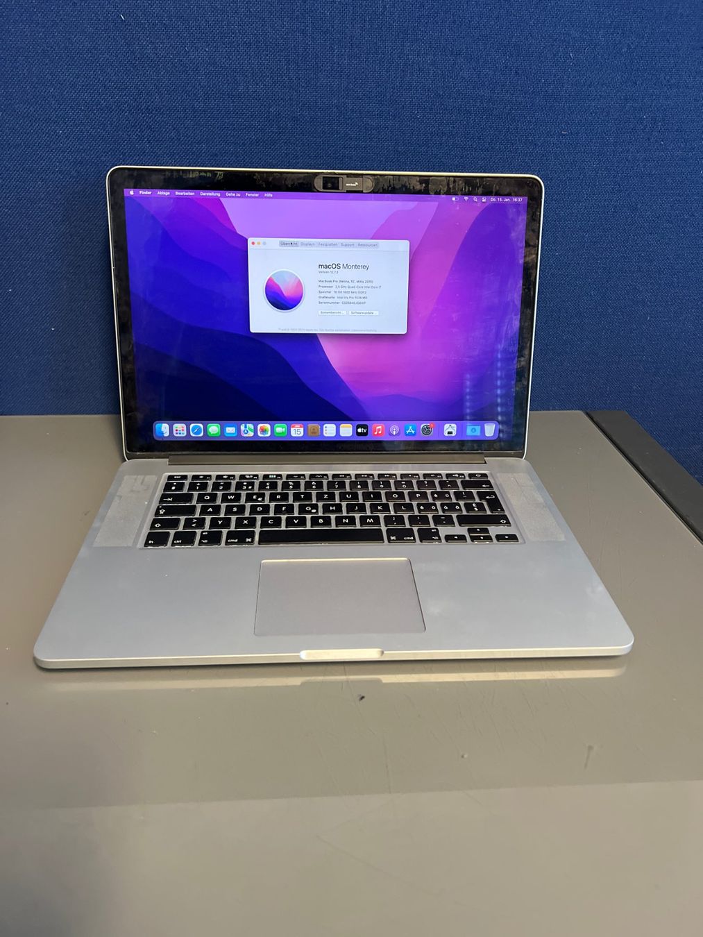 MacBook Pro Retina 15" 2015, 2,5GHz i7, 16GB/500GB SSD #10 (Gebraucht ...