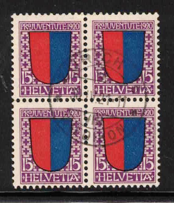 Pro Juventute 1920 Nr.J17 im 4er-Block mit Zentrum-ʘ (Neu (gemäss Beschreibung)) in Nuglar für ...