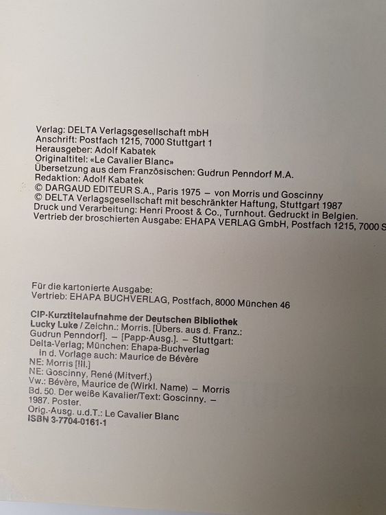 Lucky Luke der weisse Kavalier Band 50 1987 (Gebraucht) in Oberdorf BL ...