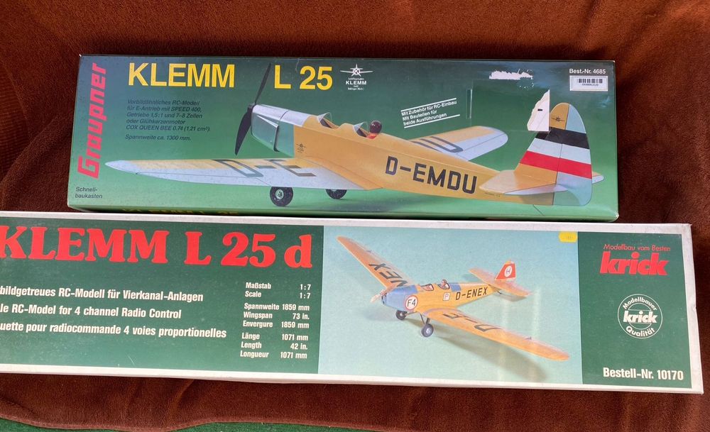 2 RC Modellbausätze KLEMM L25 | Kaufen auf Ricardo