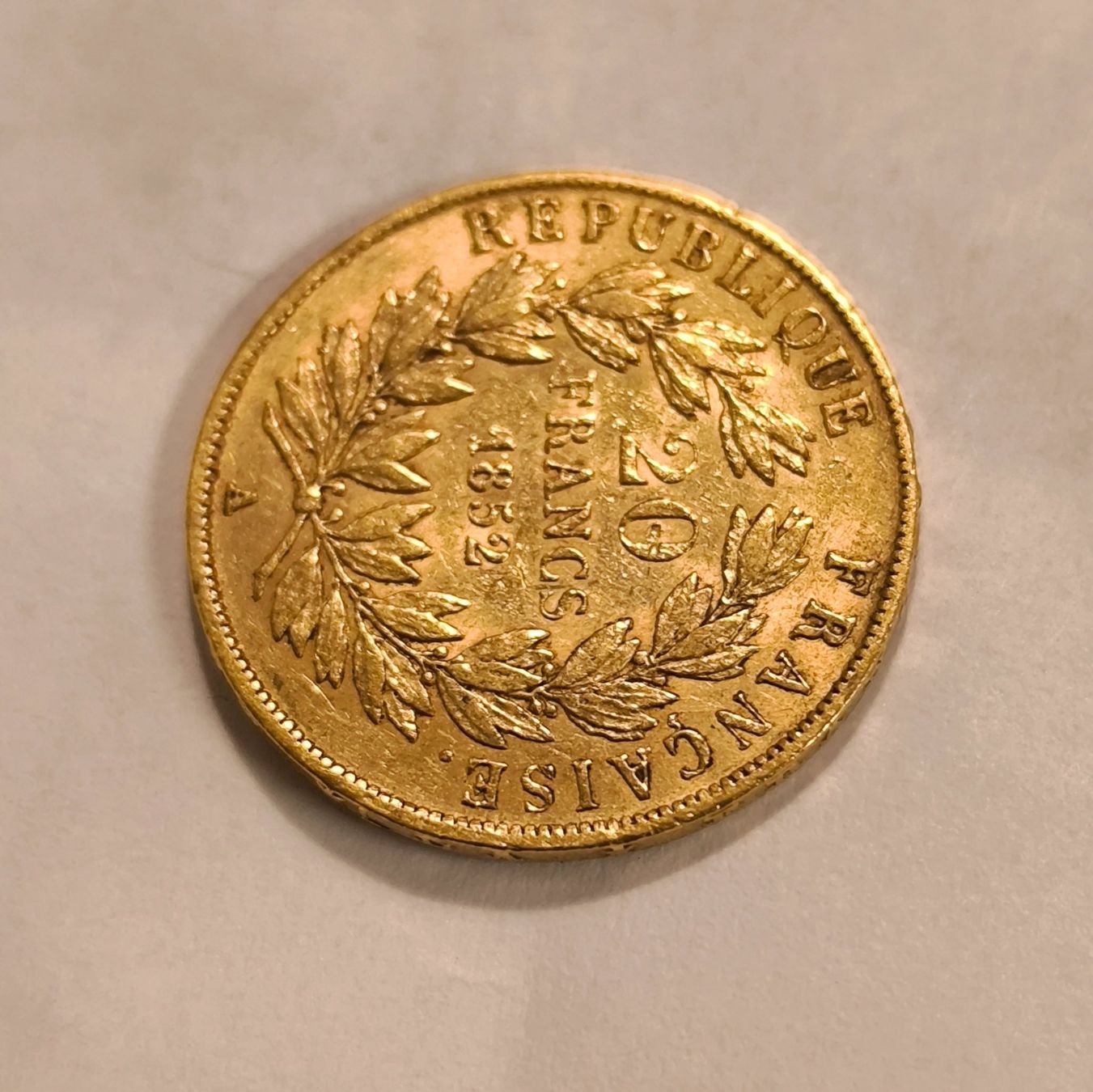 Gold Münze 20 Francs, Louis Napoleon Bonaparte, 1852 (Gebraucht) in Zürich für CHF 600 – mit ...