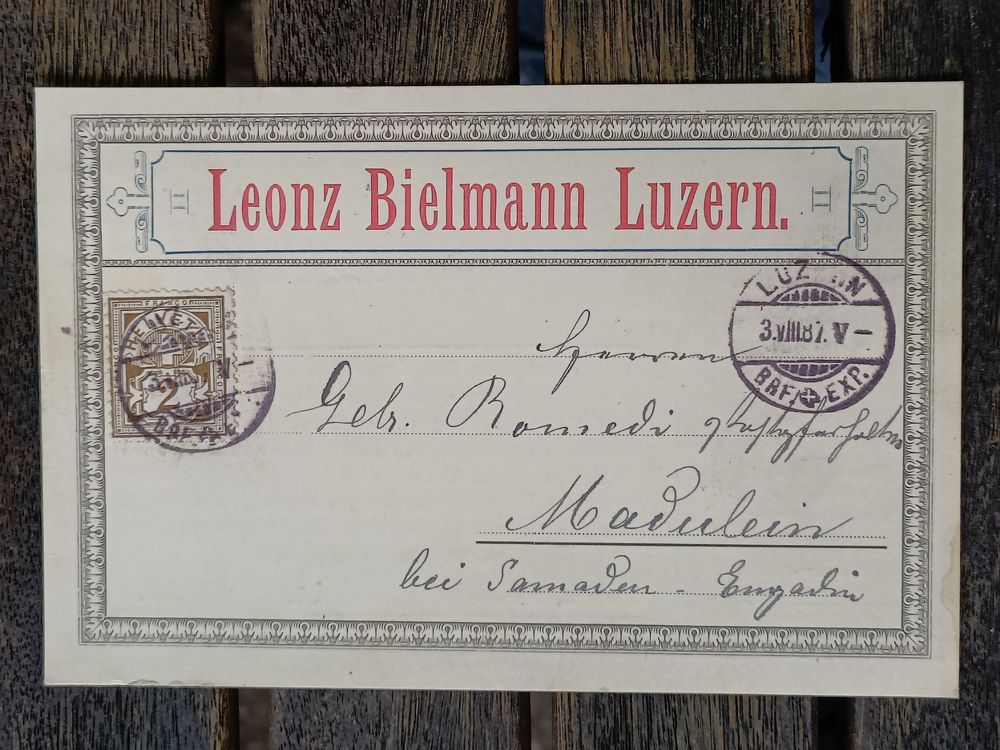 Litho Geschäfts Postkarte / Leonz Bielmann Luzern - 1887 | Kaufen auf ...