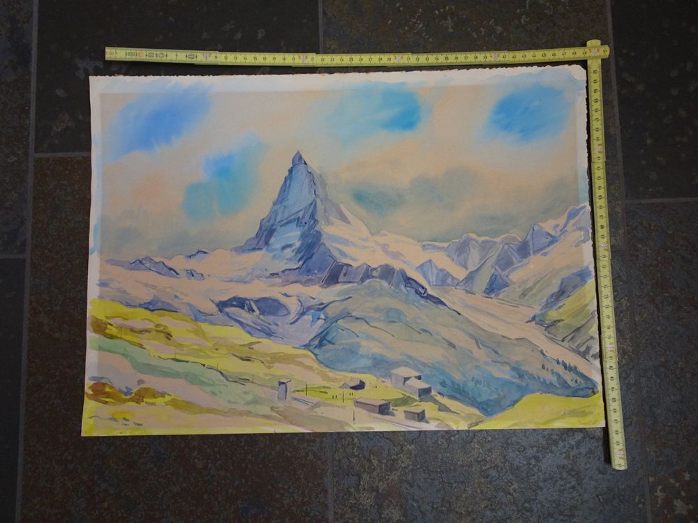 Aquarell Matterhorn Signiert von 1955 | Kaufen auf Ricardo