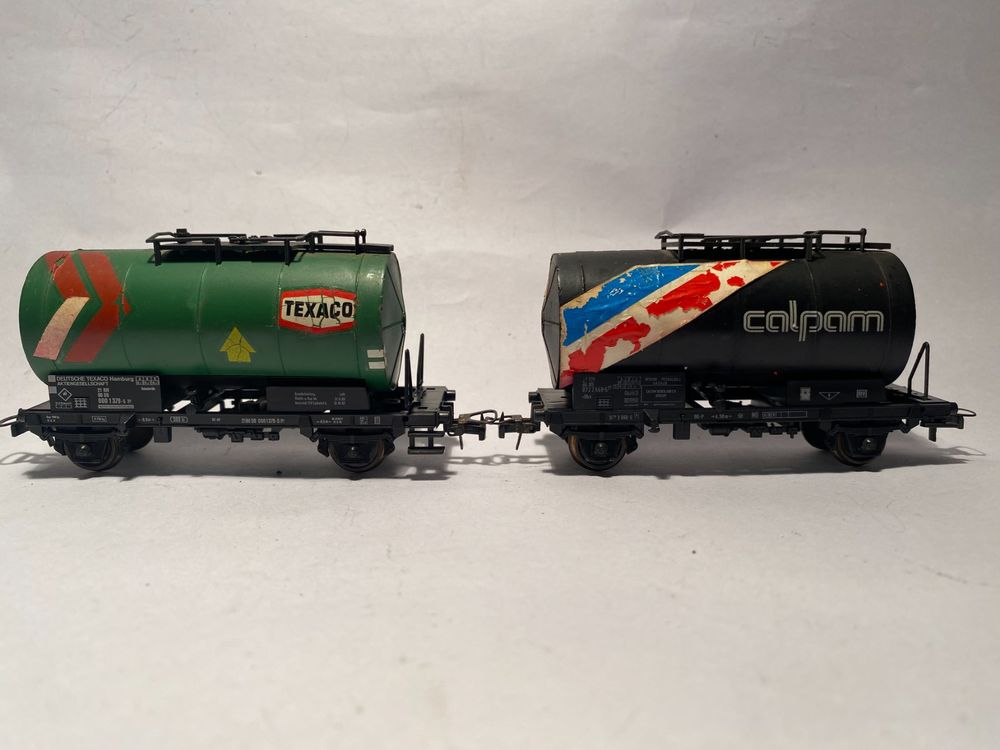 ROCO 2x Kesselwagen (Tankwagen) TEXACO und CALPAM, DC Achsen (Gebraucht ...