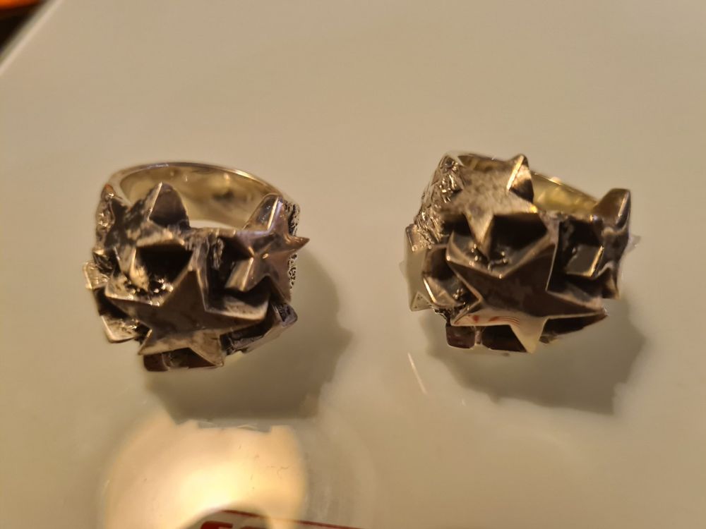 2 Sternenringe STAR CLUSTER RING CRAZY PIG DESIGNS 925 / 68g | Kaufen auf Ricardo