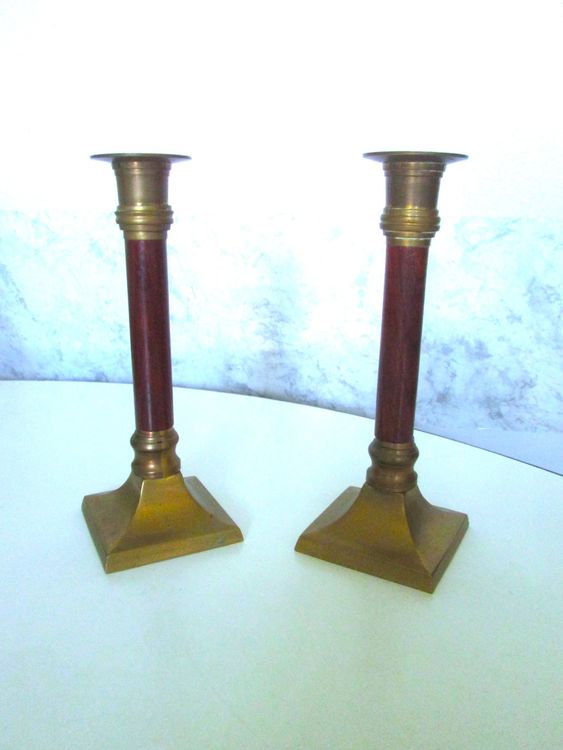 2 Kerzenhalter aus Messing und Holz (Gebraucht) in Sementina für CHF 20 – mit Lieferung auf ...