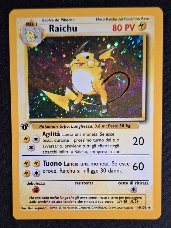 Raichu 14 Base Set holo 1999 1 edition (Nuovo (secondo la descrizione ...