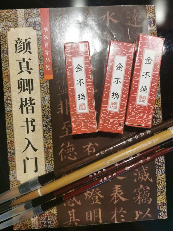 Chinese Calligraphy Set (Brush pen, ink bar & book) (Neu und ...