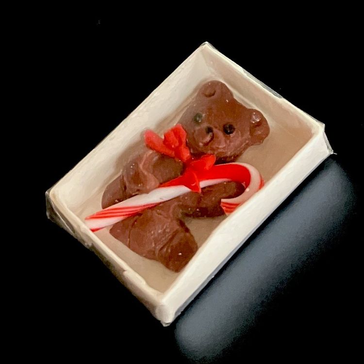 Schokolade-Teddy für Puppenstuben. Handarbeit/USA. NP 14.50 (Neu und ...