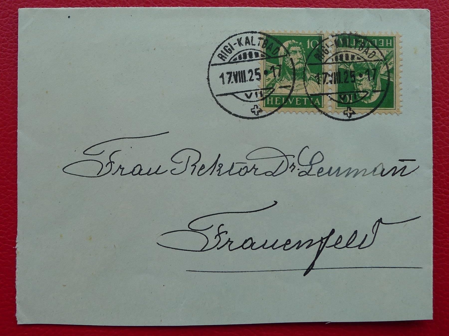 1925, LUXUS-Hotelpost-Beleg: RIGI-KALTBAD mit K18. (Gebraucht) in ...