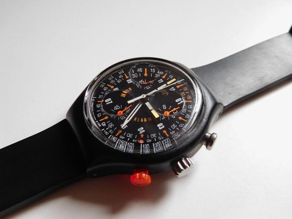Swatch Uhr 1999 FIREWALL SOB402 Alarm Chrono Ø38mm Datum (Gebraucht) in ...