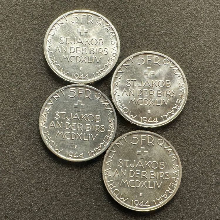 4 x 5 Franken Silber 1944 St. Jakob | Kaufen auf Ricardo