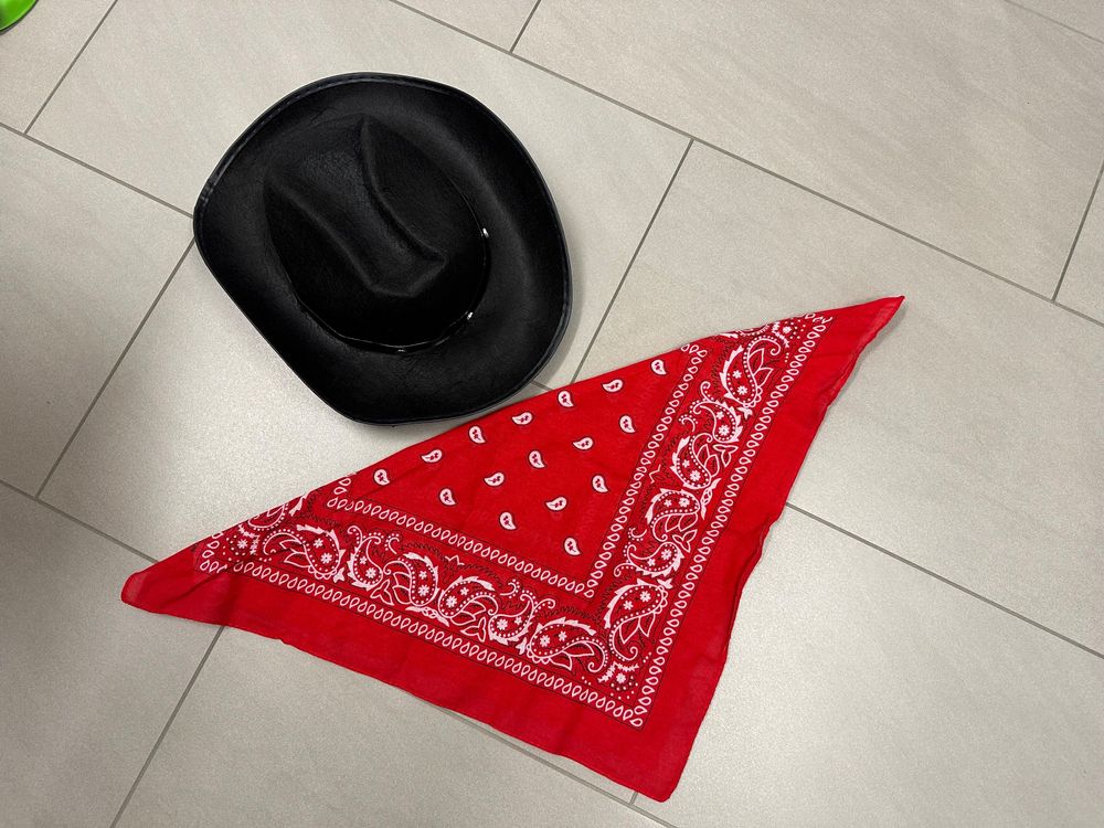 Cowboy/Cowgirl Hut schwarz mit Halstuch, Party/Fasnacht | Kaufen auf ...