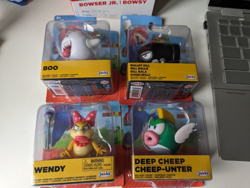 6 x Super Mario JAKKS Figuren Deep Cheep Wendy Boo Bowser JR (Neu und ...