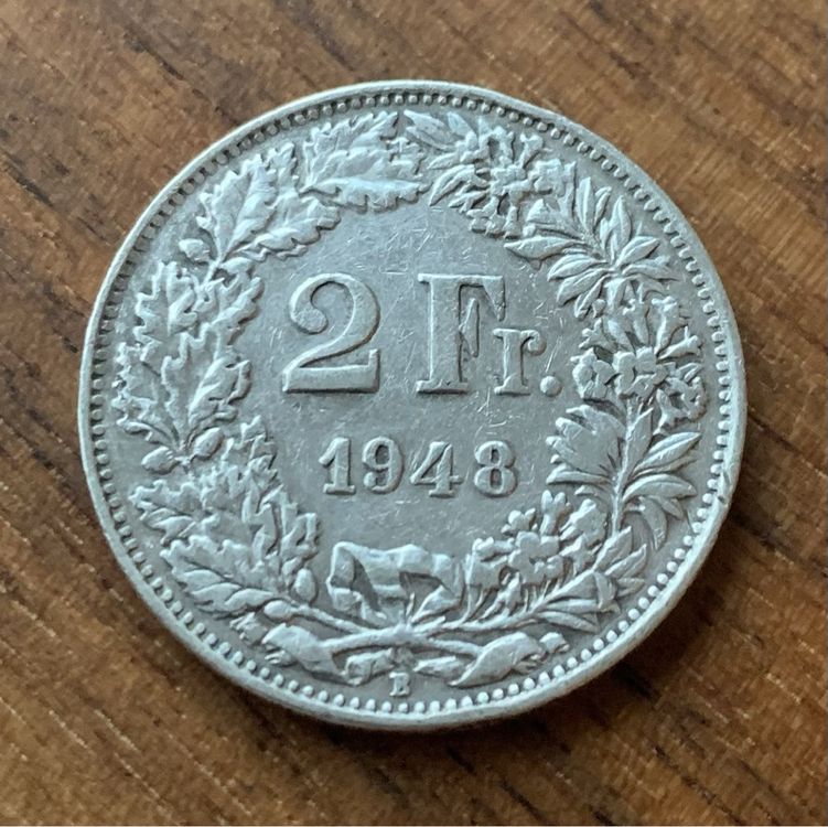 2 Franken 1948 Silber (Gebraucht) in Opfikon für CHF 7.9 – mit Lieferung auf Ricardo kaufen