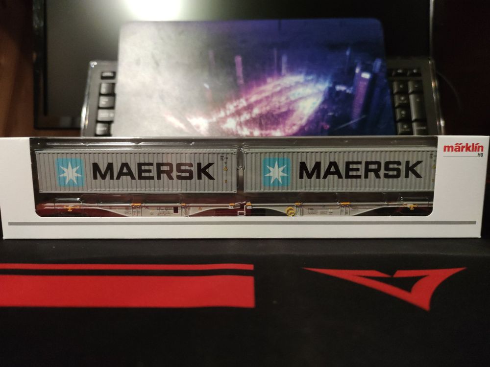 Märklin 47803 Doppel-Continertragwagen Sggrss 80 "MAERSK" (Neu (gemäss ...