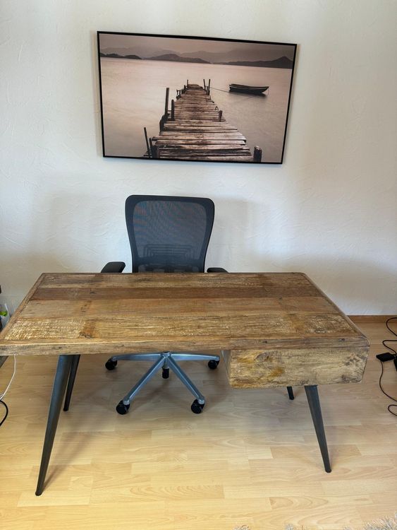 Schreibtisch und Stuhl aus Eichenholz im Vintage-Stil (Gebraucht) in Thalwil für CHF 200 – nur ...
