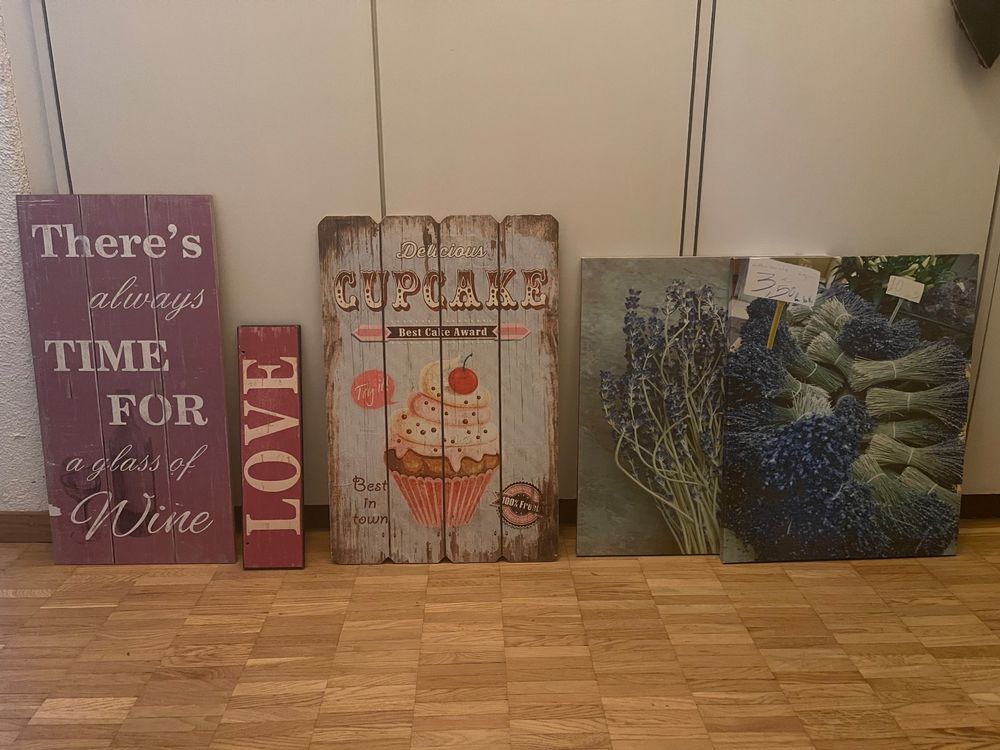 5er Set Wandbilder Shabby Chic Landhaus Deko Holz | Kaufen auf Ricardo