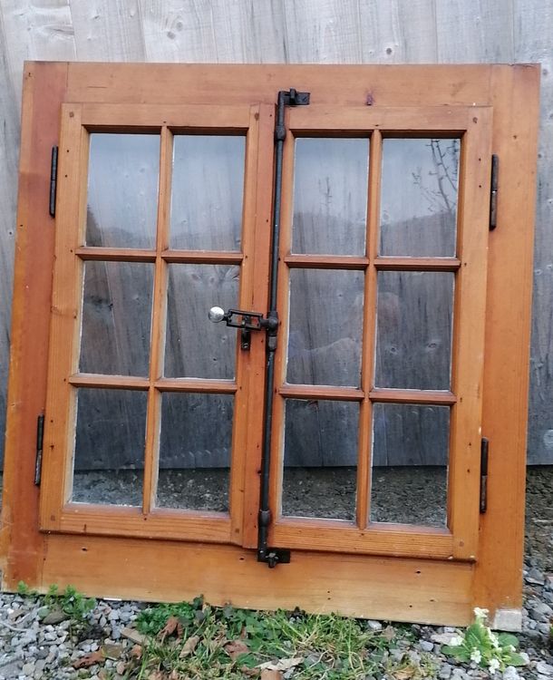 Fenster mit Rahmen zweiflüglig antik 1931 aus altem Chalet (Gebraucht ...